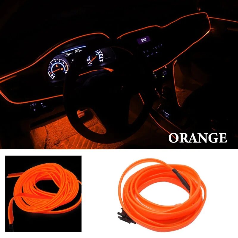 Неоновая лента для авто Orange, 1M, 1-5 м