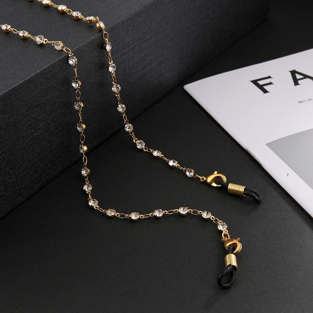 Хрустальная цепочка для очков, Style F - Gold