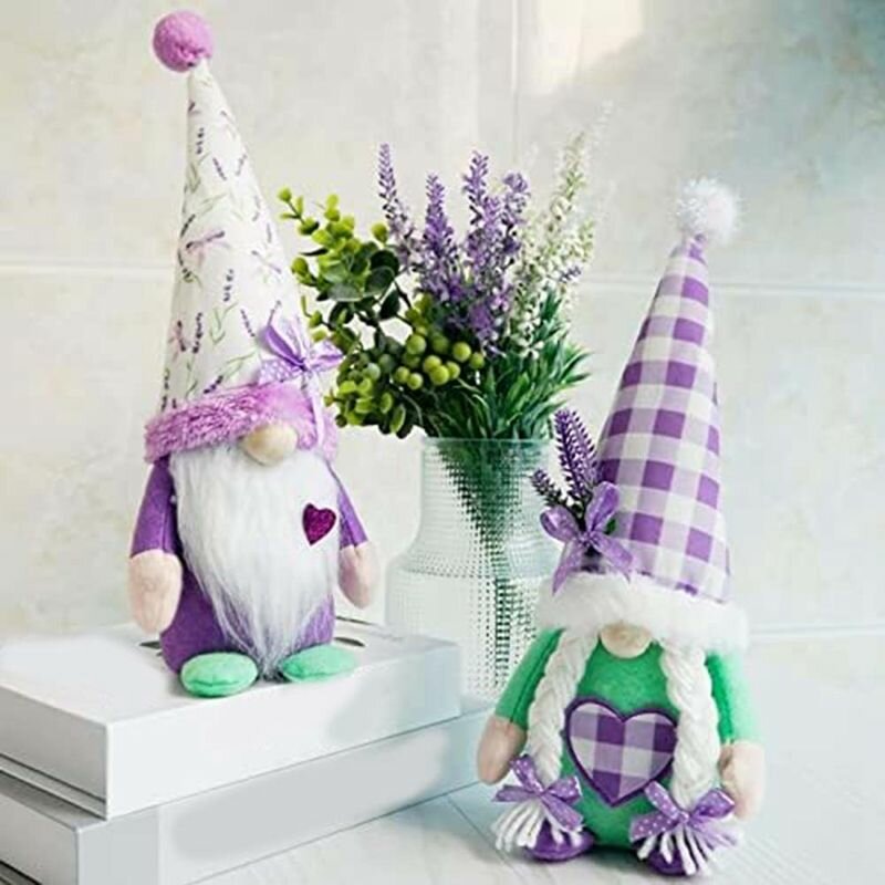 Плюшевые весенние лавандовые гномы, скандинавская кукла Томте, цветочные гномы, декор для сада, фермерского дома и кухни.