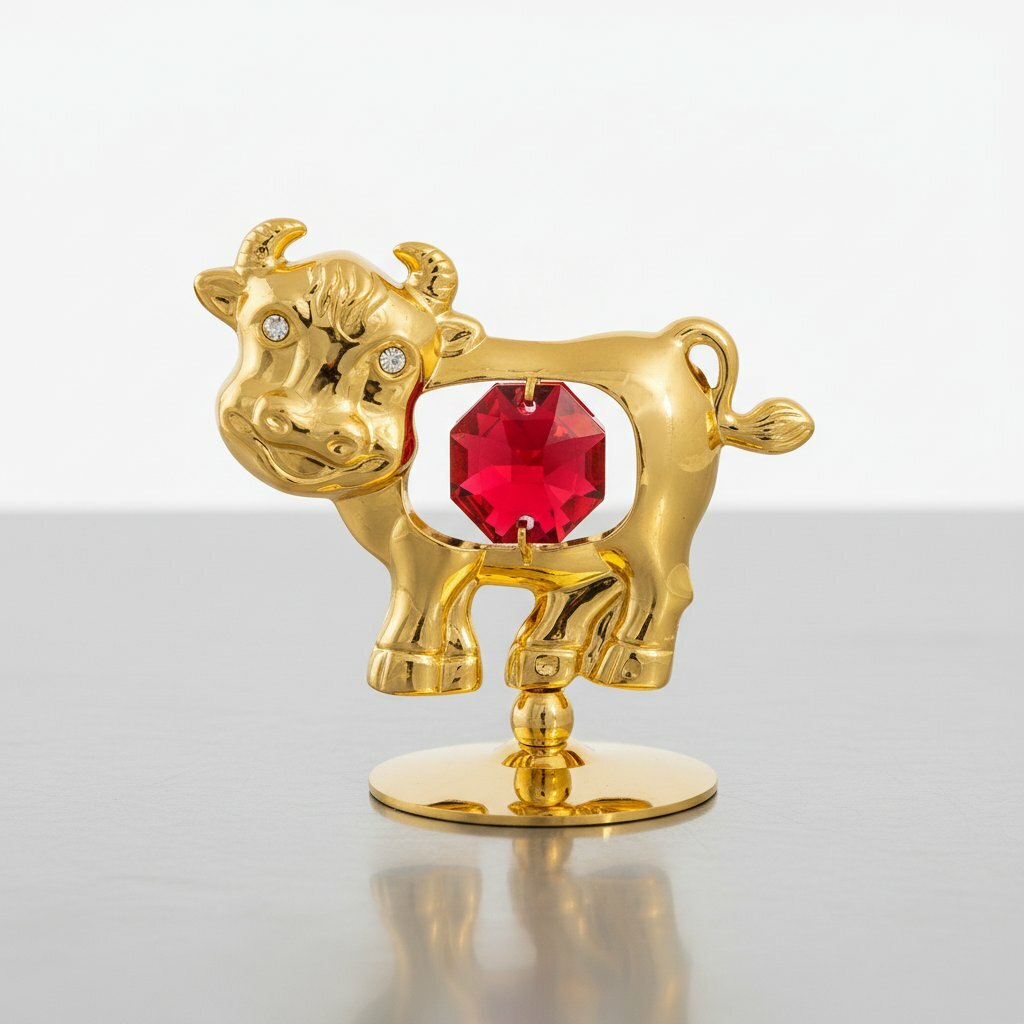 Фигурка на подставке Бык с цв. кр. A13319 Crystal Temptations, Металл, кристалл