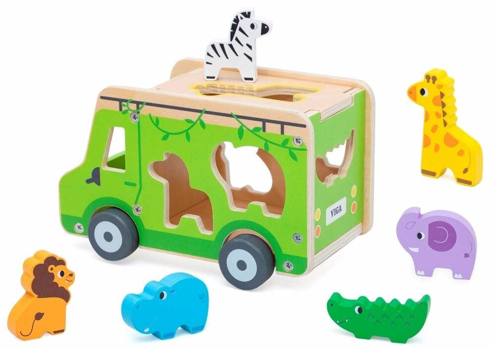 Машина-сортер "Джунгли" с фигурками животных : лев,