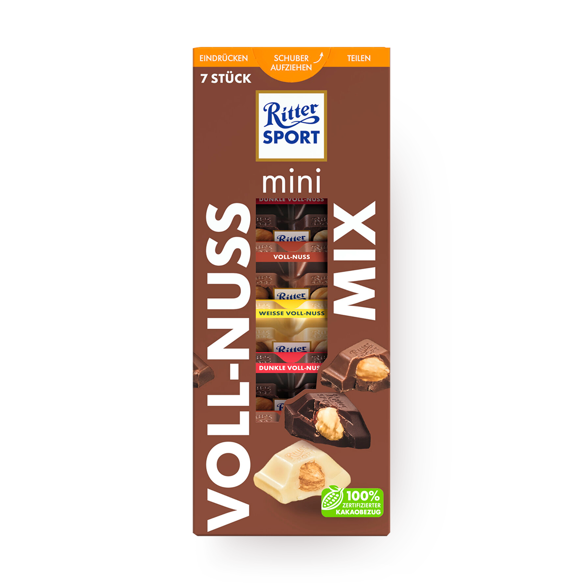 Шоколад Ritter Sport "Mini Tower Extra Nut", ассорти, картонная упаковка, 7 шт.