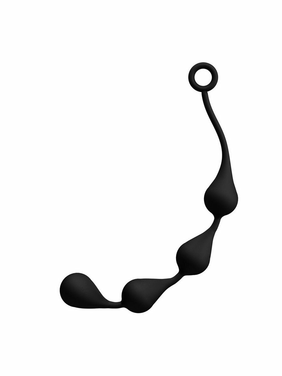 Анальные бусы Джага Джага каплевидные большие, черный №6