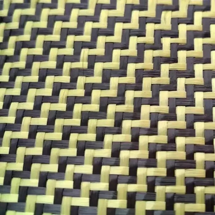 Черно-желтая карбоновая кевларовая ткань 3K 200gsm, 0.3m x 1m