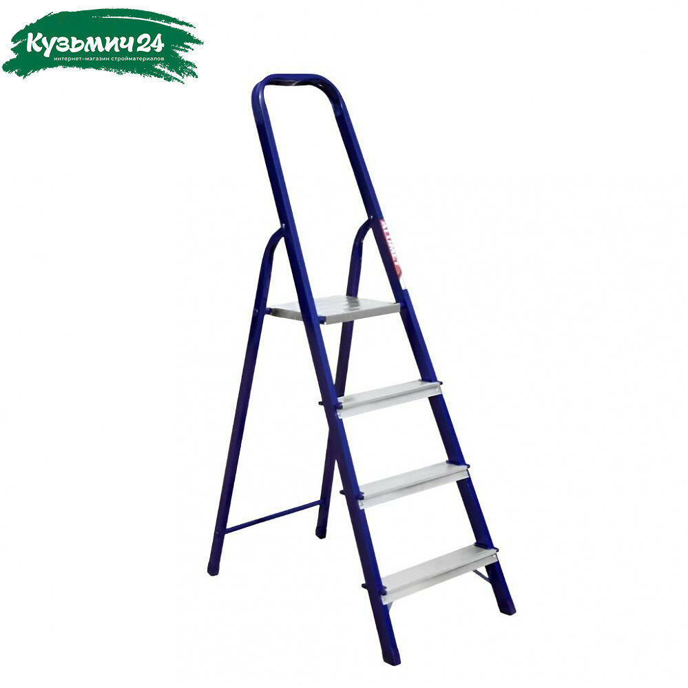 Лестница-стремянка Алюмет, 4 ступени, 1 секция, стальная, нагрузка до 150 кг