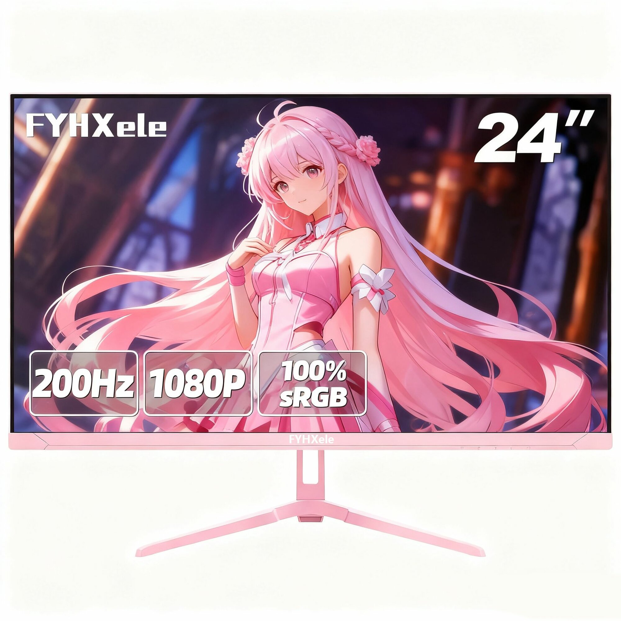 24 дюйма, 1K, 200 Гц, розовый