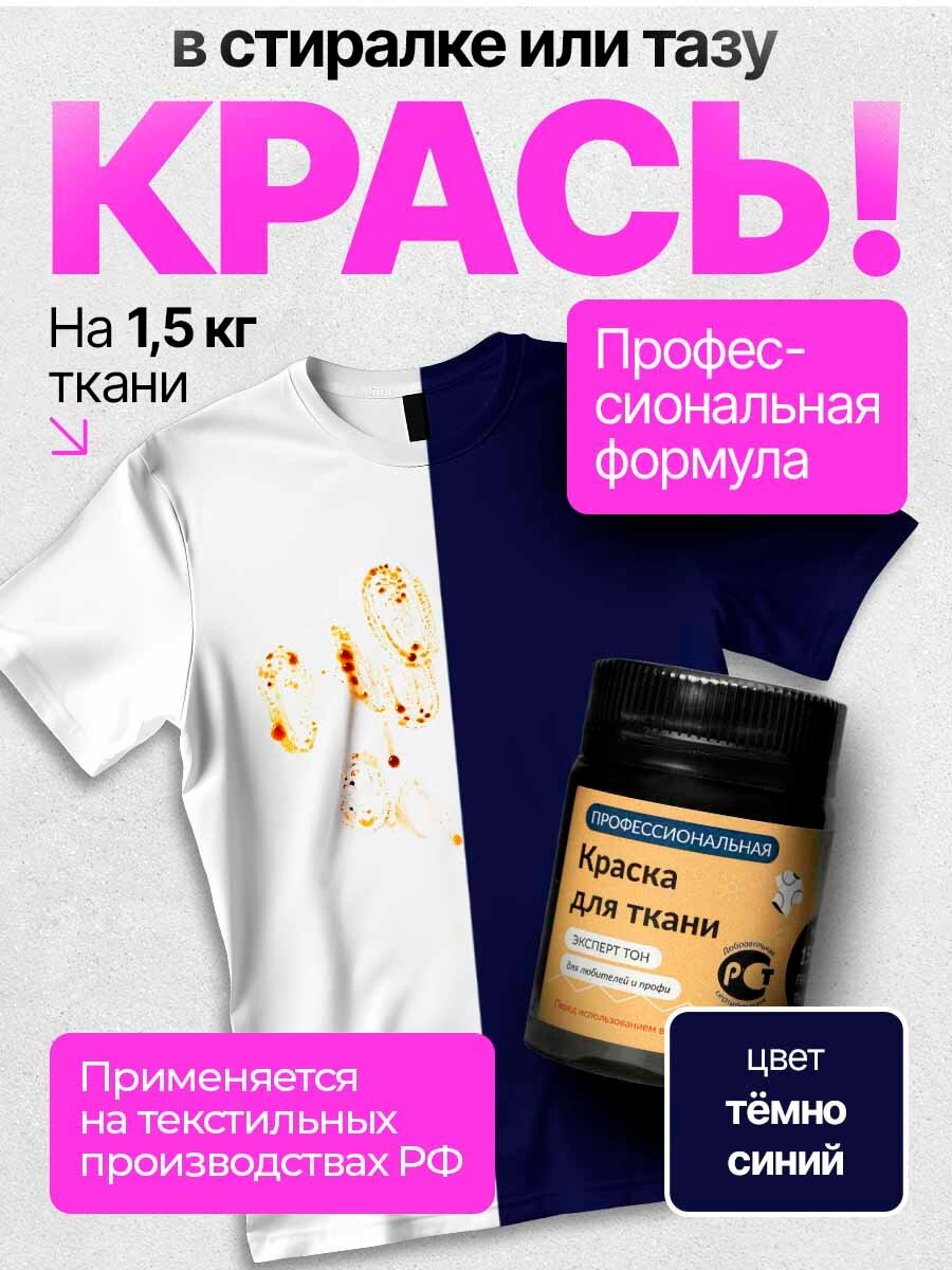 Краска для ткани одежды и джинс синяя