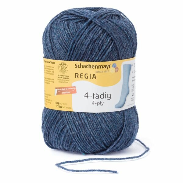 Носочная пряжа Regia 4-ply Uni (02137 Jeans Meliert) 1 моток 50 г/210 м