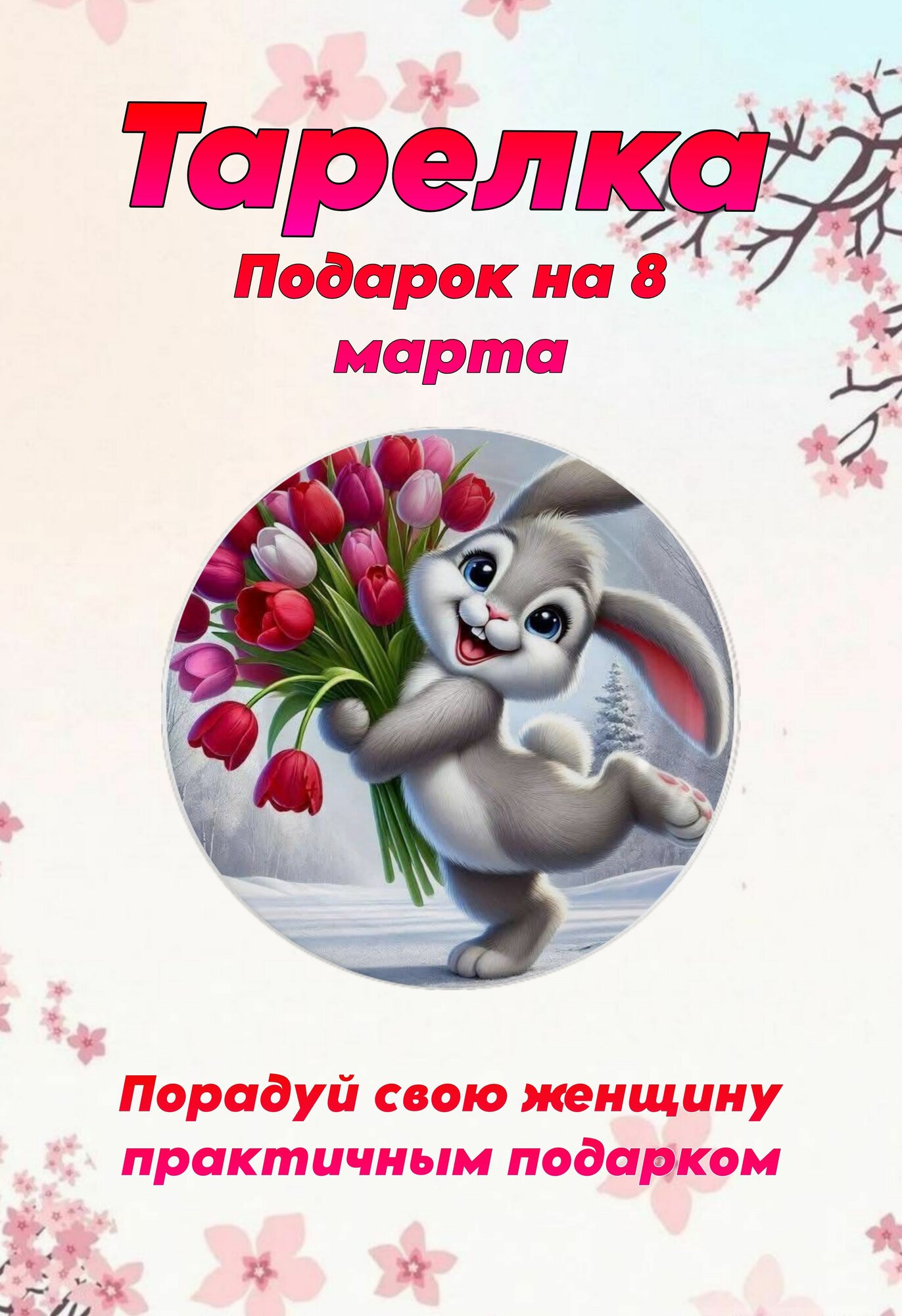 Тарелка 8 марта №1
