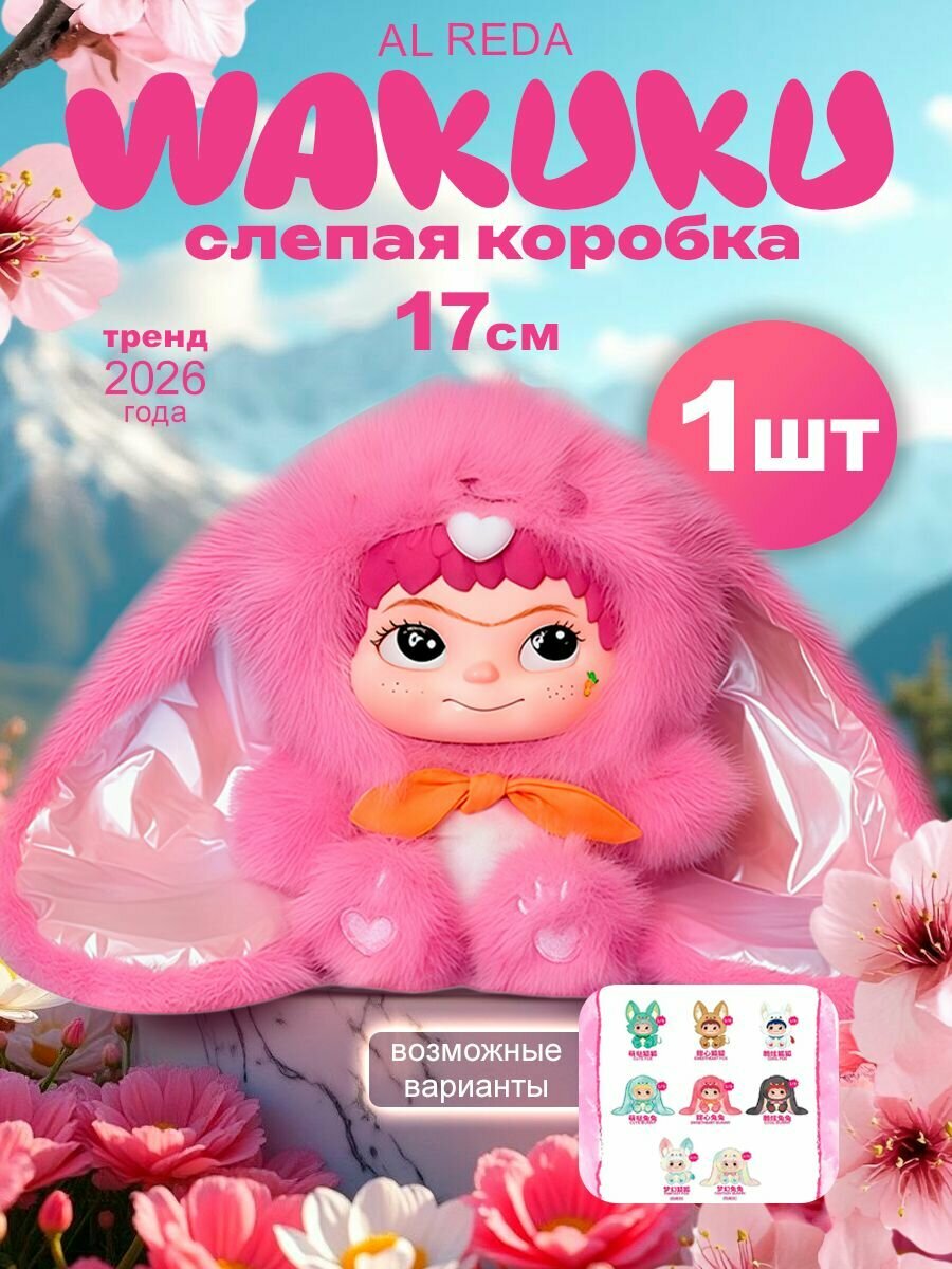 Вакуку коллекционный брелок, коробка сюрприз, серия Wakuku кролик, лисичка. Мягкая игрушка