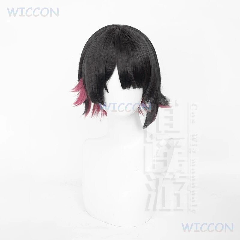 Косплей парик WICCON, черный с розовым, wig only, белый, XL