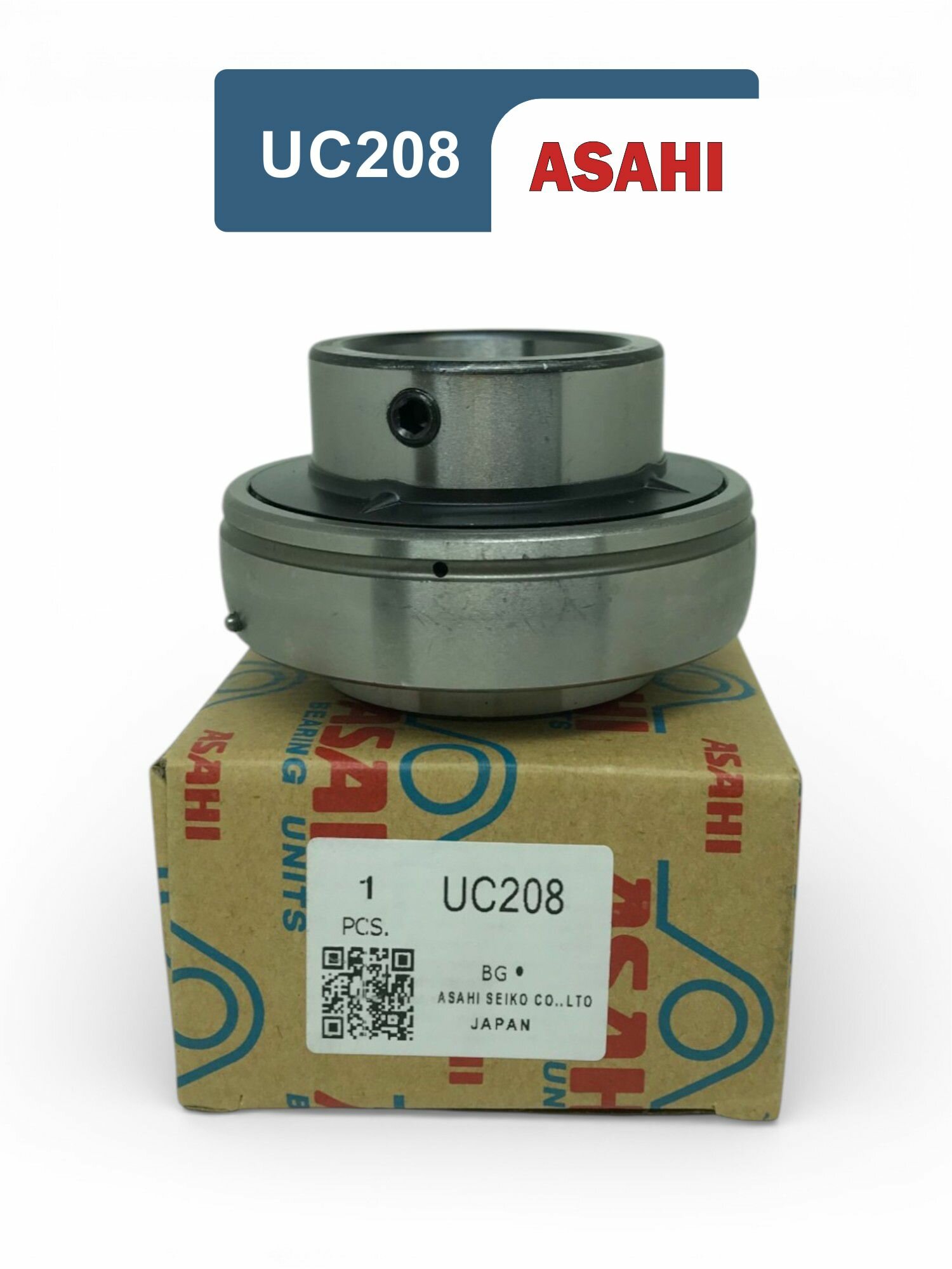 Подшипник ASAHI UC208 (YAR208-2F; 1040-40G; GYE40KRRB; 480208) 1 шт, размер 40х80x49,2 мм