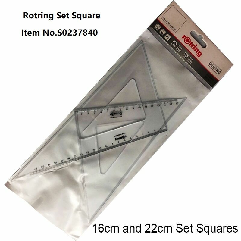 Набор инструментов для рисования rotring transparent Set Квадратная треугольная линейка, 2 шт./компл.