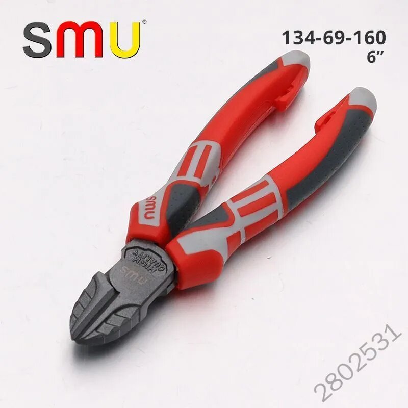 Бокорезы SMU 134-69-160 6 дюймов Красные/Бежевые Пластиковые/Резиновые Изогнутые для резки проводов