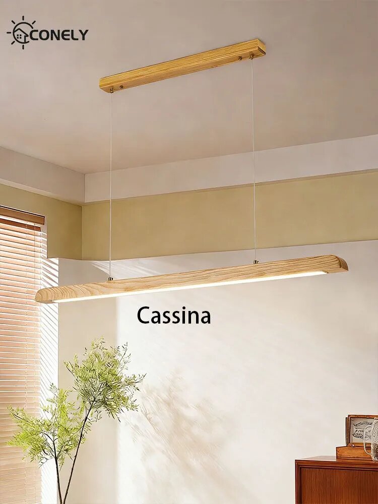 Cassina Люстра, LED, 45 Вт, современный дизайн с деревянными элементами, 1100 мм
