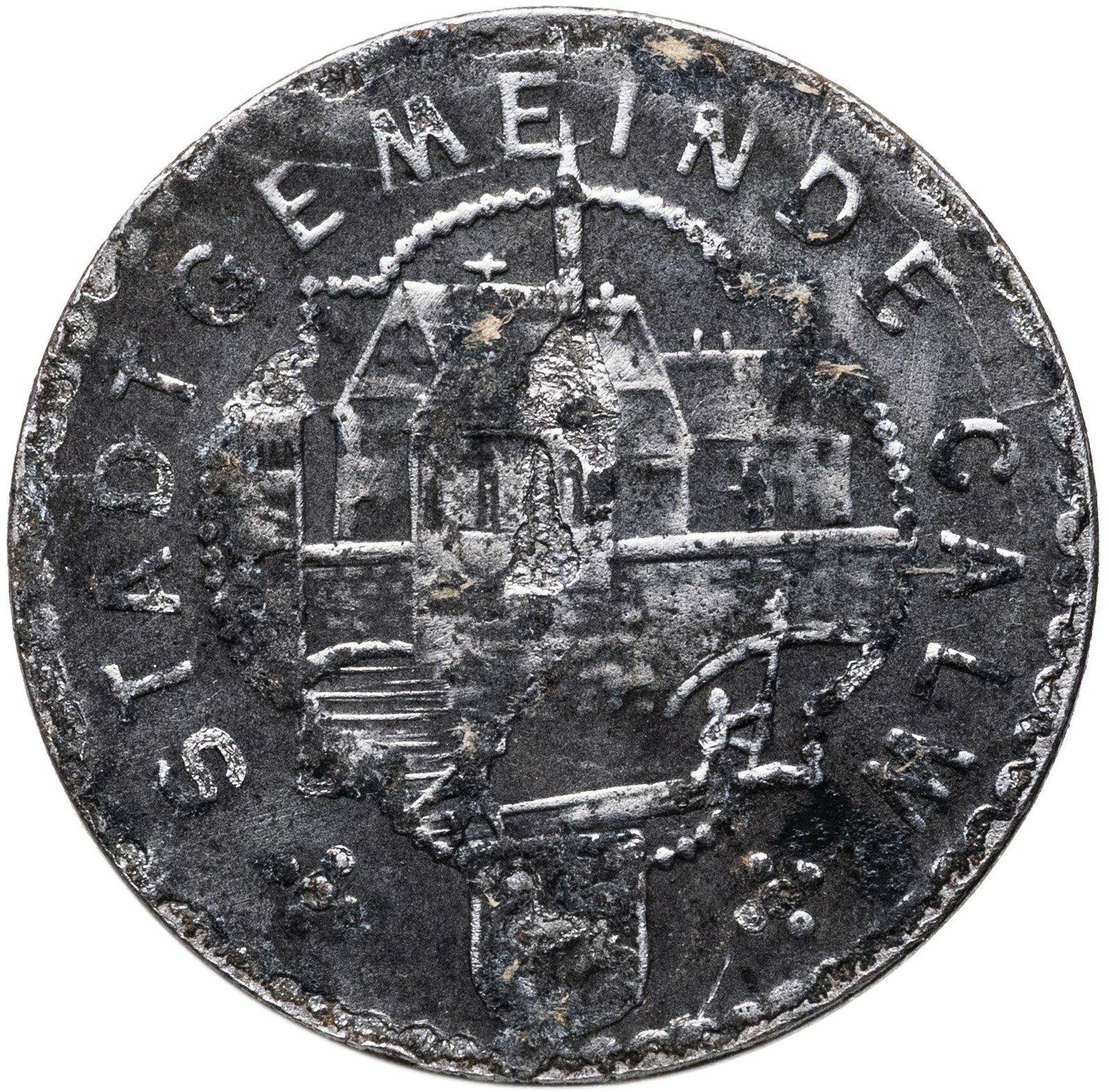 Германия, Калв 10 пфеннигов 1918, Железо, в сохранности F