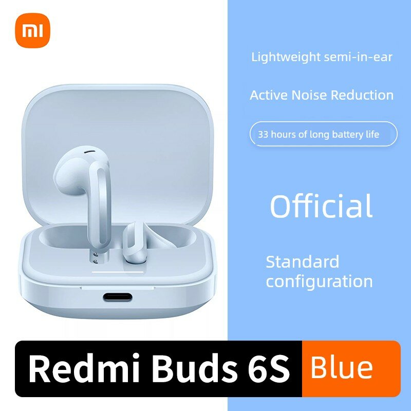 Беспроводные наушники Redmi Buds 6S с шумоподавлением и длительным временем работы в цвете океанский синий