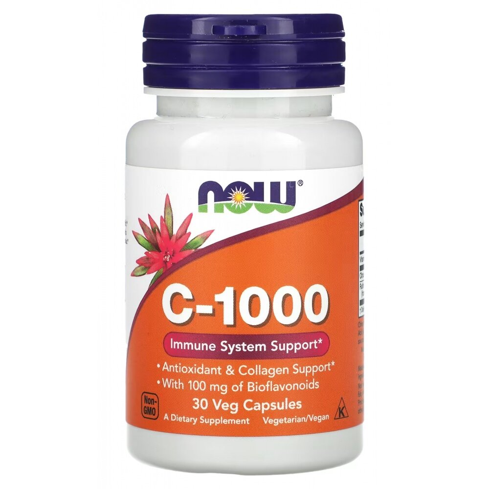 NOW C-1000 with Bioflavonoids, 30 капсул вегетарианских