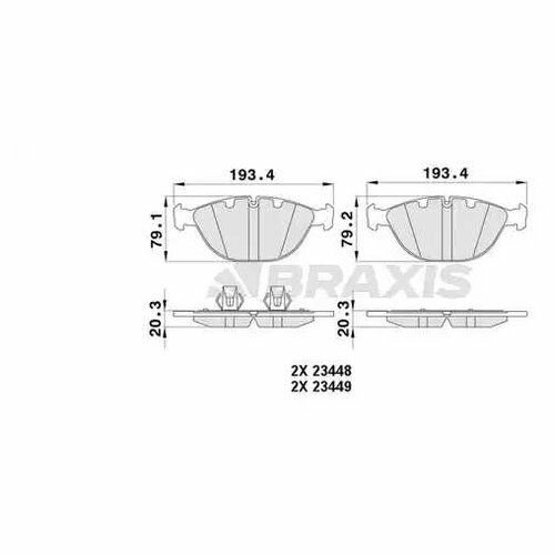 Комплект передних тормозных колодок BRAXIS AA0445 для BMW X5 E53
