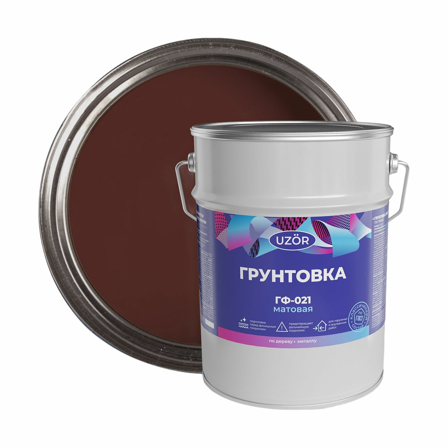 Грунтовка ГФ-021 "Узор" красно-коричневая 5кг