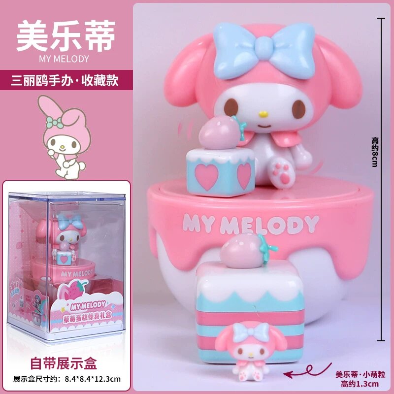 Игрушки для девочек Sanrio: коллекционная фигурка My Melody, кукла Kuromi, украшение для торта. Мелодия + коробка с