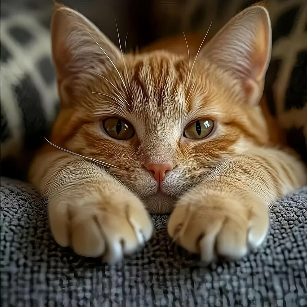 Рыжий кот Алмазная живопись30x30см