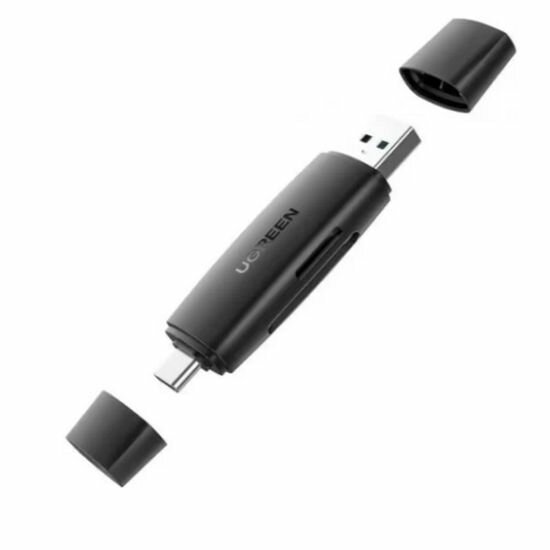 Картридер UGreen CM304 Multifunction, черный, USB-хаб