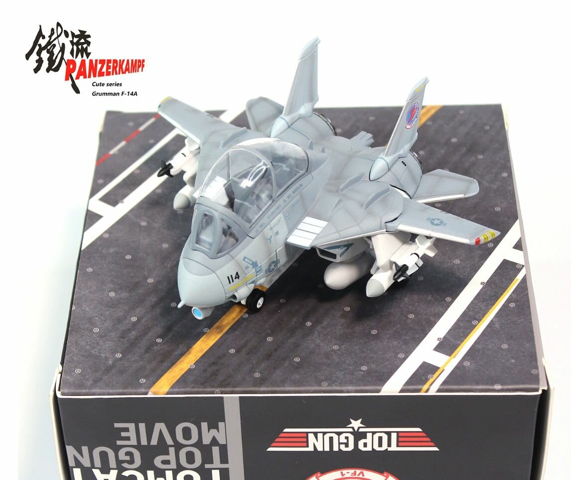 Готовая металлическая модель Q-версии F-14A Tomcat Top Gun: Maverick (Chibi / Egg Plane), Iron Flows 70105PB