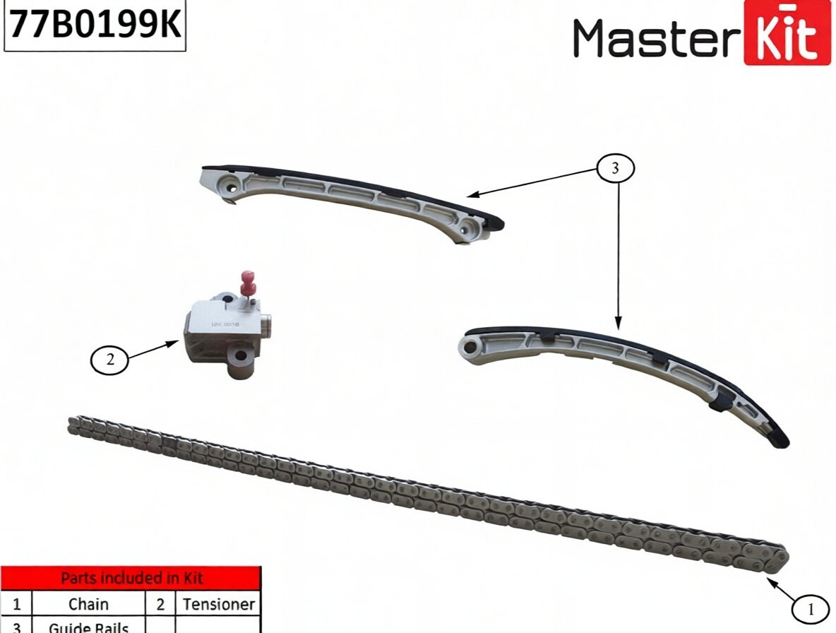Комплект цепи ГРМ Masterkit 77B0199K