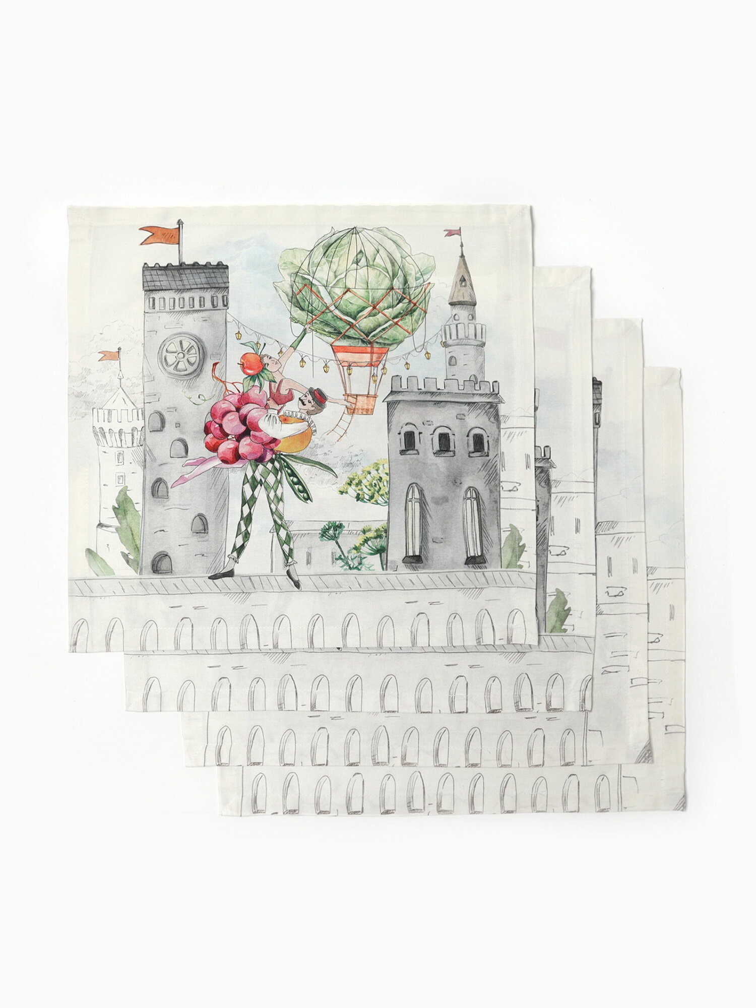 Набор салфеток Circus show, 40x40 см - 4 шт, 100% хлопок, 190 г/?2