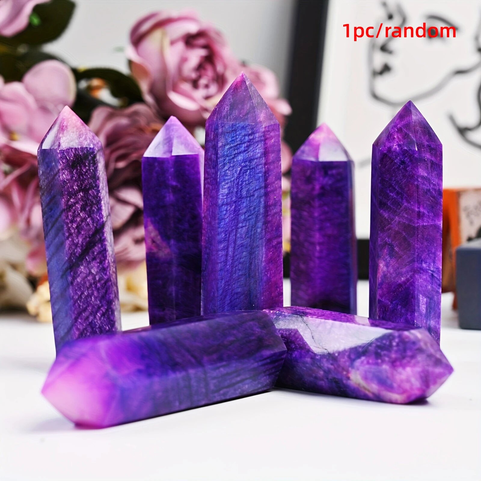 Шестигранная башня из фиолетового лунного камня Hola 6-7cm