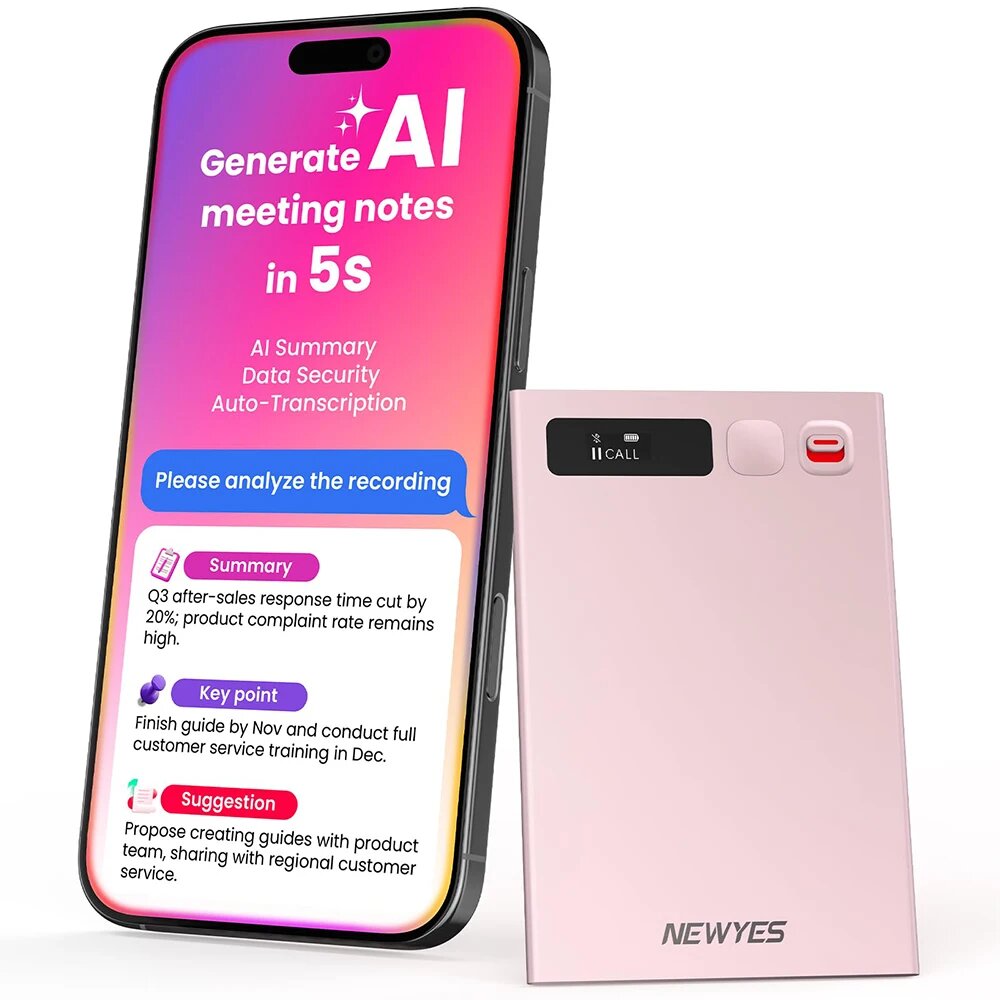 NEWYES Ailog Диктофон, rose gold, 64ГБ