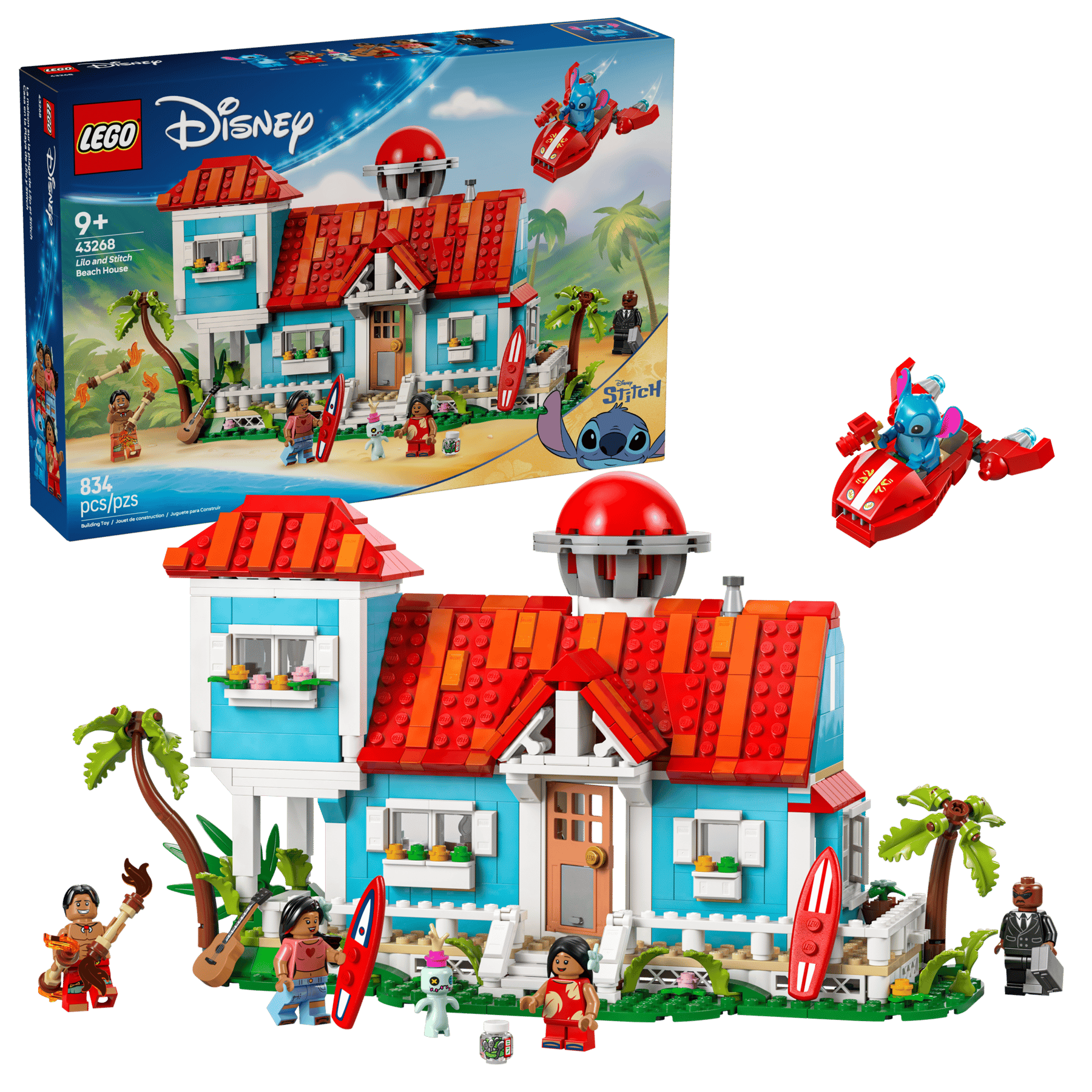 Конструктор LEGO Disney Princess™ 43268 Пляжный домик Лило и Стича, 834 дет.