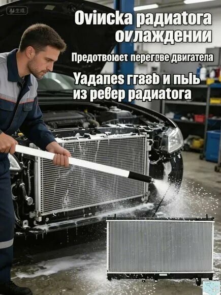 Насадка для мойки радиатора, 60 см, 1/4 дюйма.