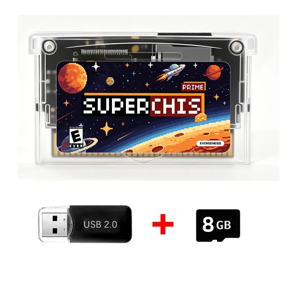 SuperChis Prime Game Chiscart для GBA/GBA SP/NDS/GB Player White With 8G