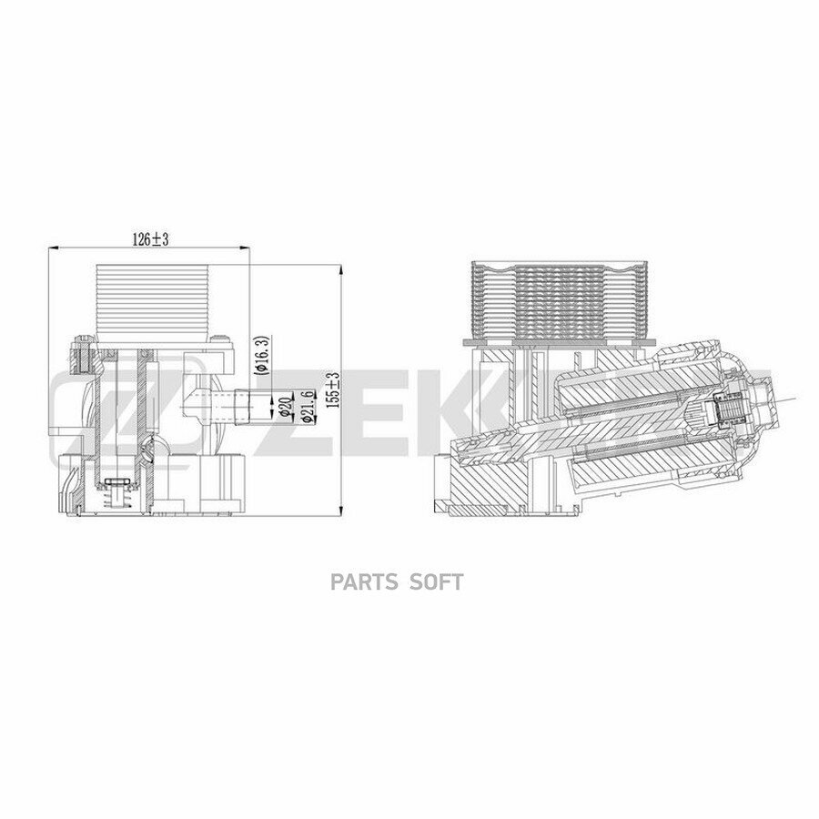ZEKKERT MK-5315 Масляный радиатор VW Polo V 09- Passat VI VII 09- Tiguan 07- Golf V VI 05- Audi A6 IV 11- A4 IV ()