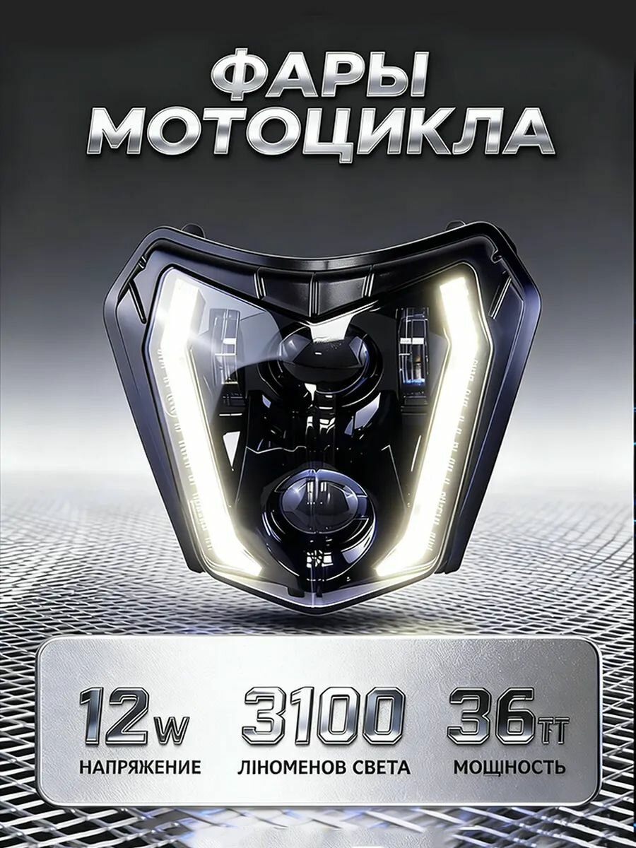 Светодиодные фары, подходящие для внедорожных мотоциклов таких марок, как KAYO, KTM и BSE.