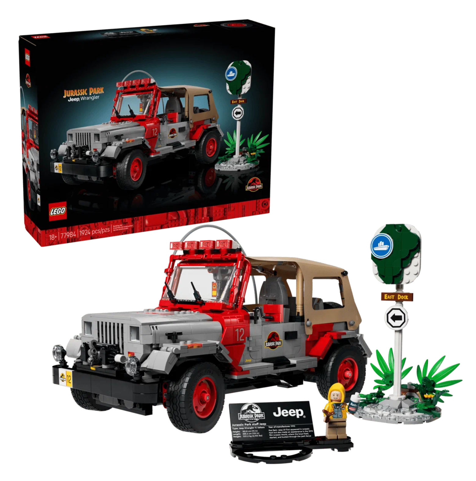 Конструктор LEGO Jurassic World 77984 Автомобиль Jeep Wrangler из «Парка Юрского периода», 1924 дет.