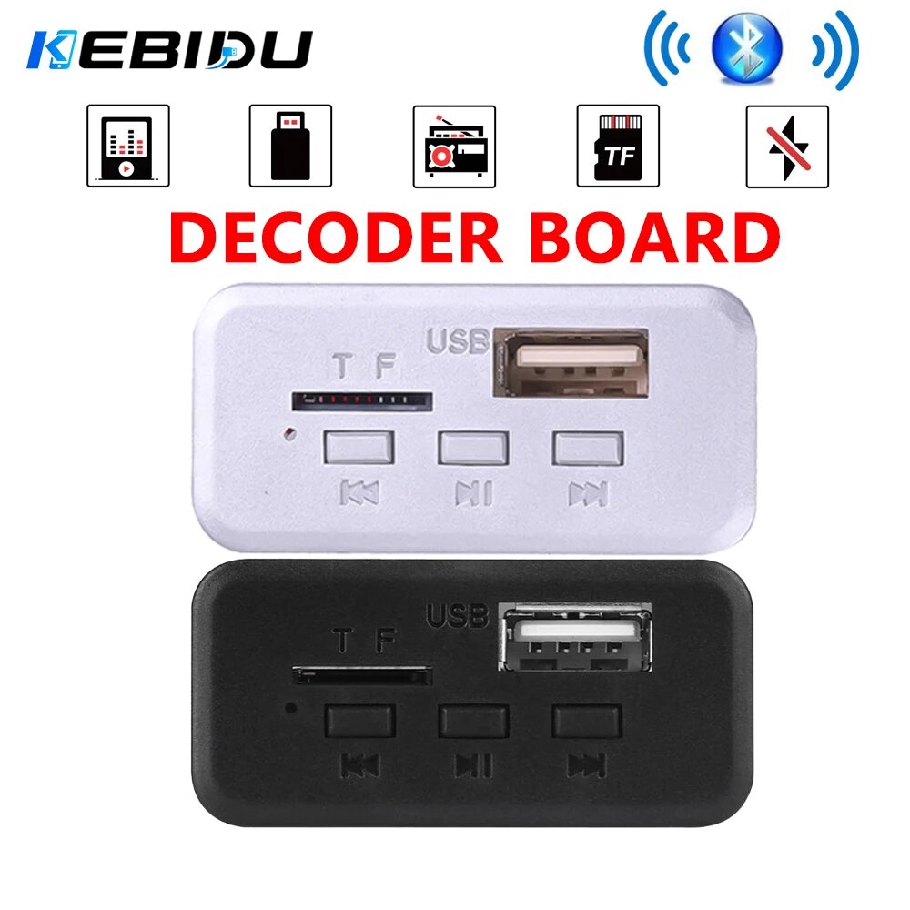 Белый Bluetooth 5.0 MP3-декодер для авто — фото 1