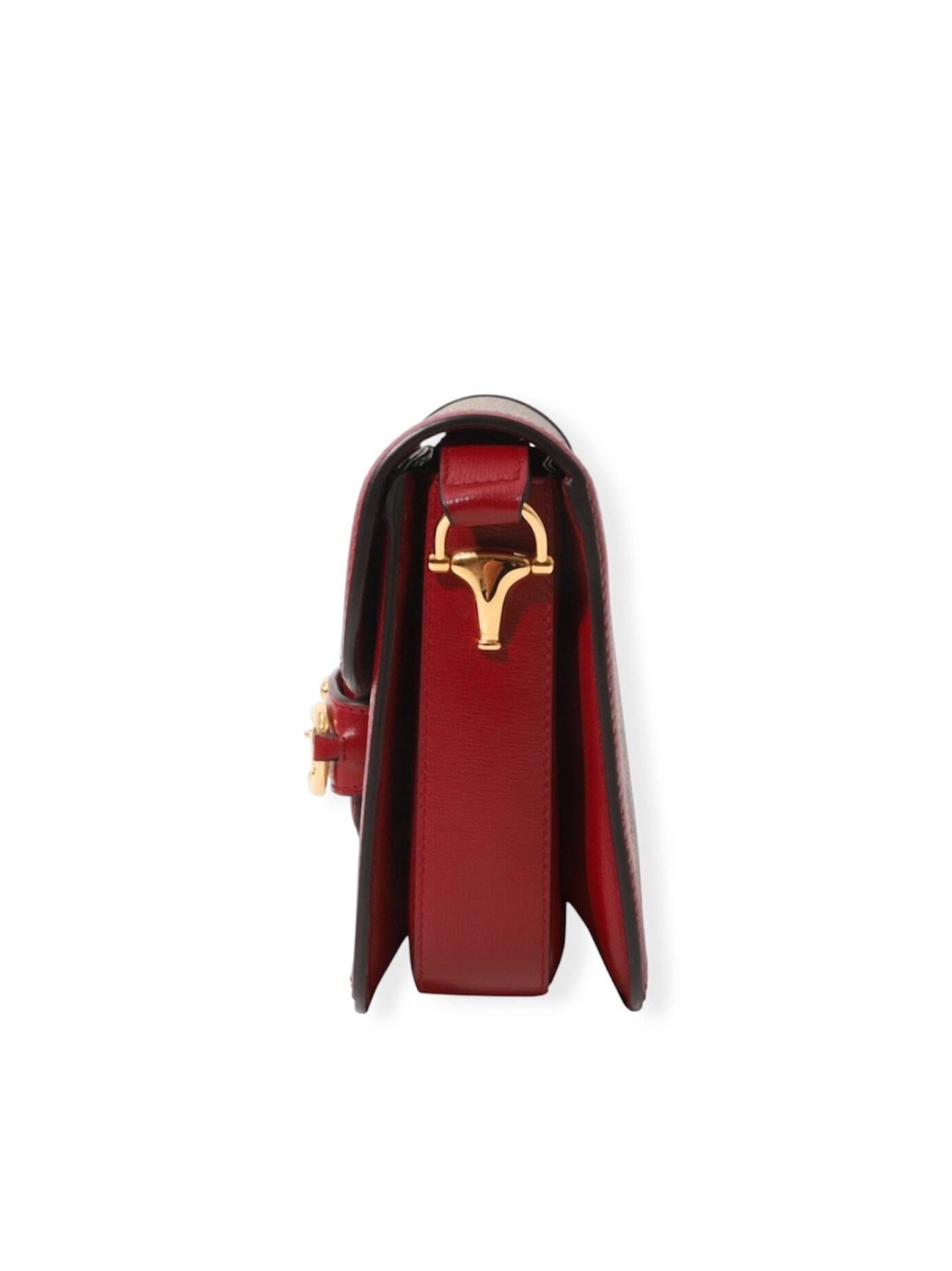 Сумка кросс-боди GUCCI 1955 Horsebit Small, бежевый/красный — фото 1