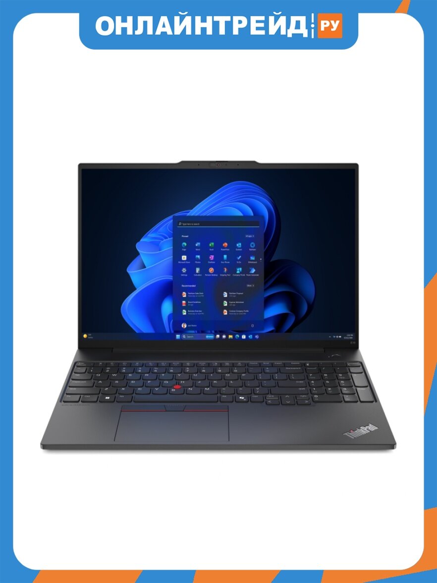 Ноутбук Lenovo ThinkPad E16 Gen 2 16" WUXGA IPS 60Hz Ryzen 5 7535HS(3.3ГГц), 16Гб DDR5, SSD 512Гб, Radeon 660M, DOS, Black (21M5S0J500)