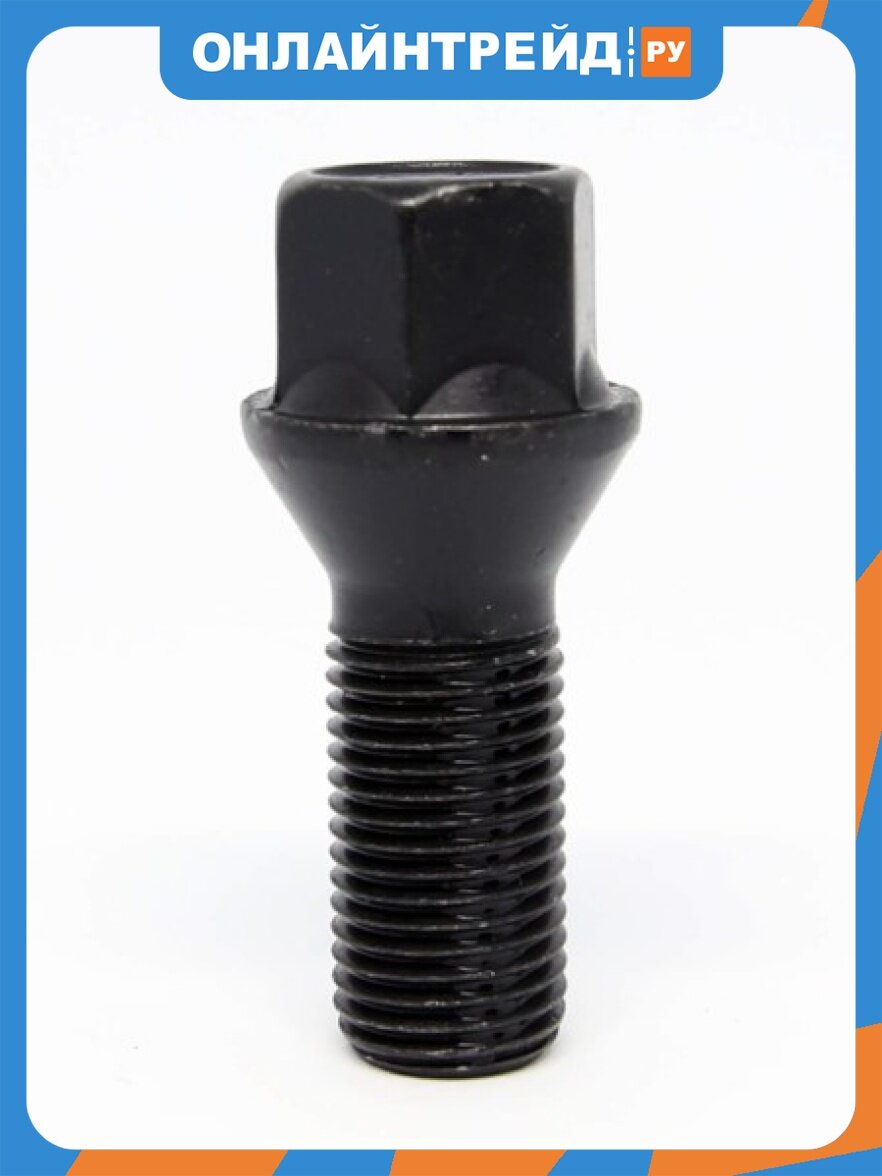 Болт колесный Bimecc CH17 12X1.5X28, конус 60°, оцинкованный, черный (C17A28-ZNNI)