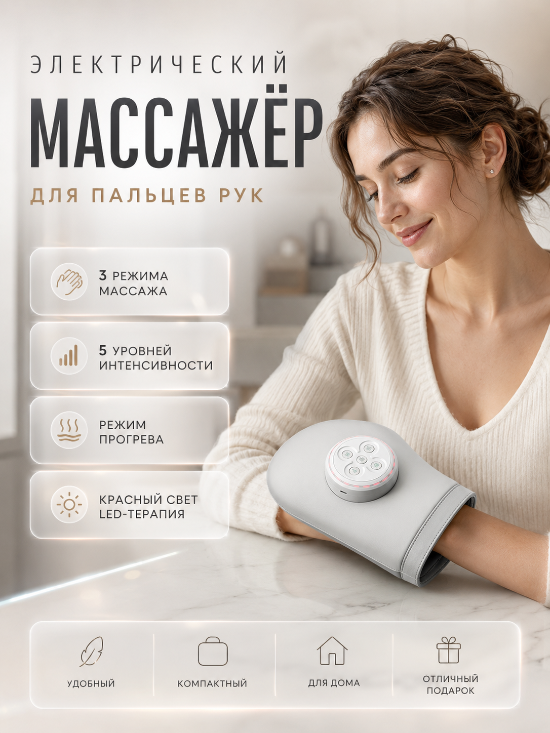 Массажеры электрические для снятия боли и напряжения в кистях рук, пальцах и запястьях после рабочего дня