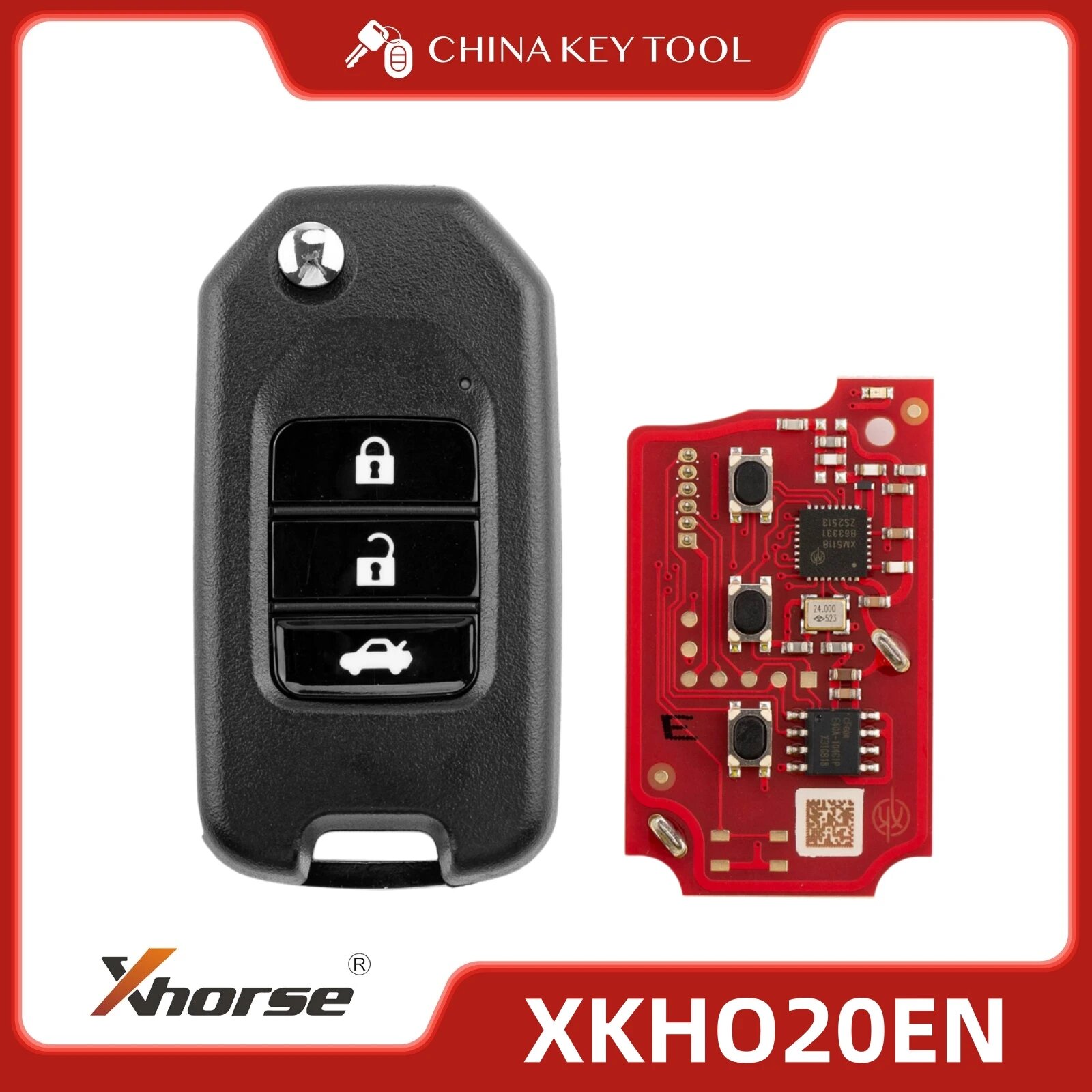 Xhorse XKHO04EN проводной ключ 4 кнопки для Honda