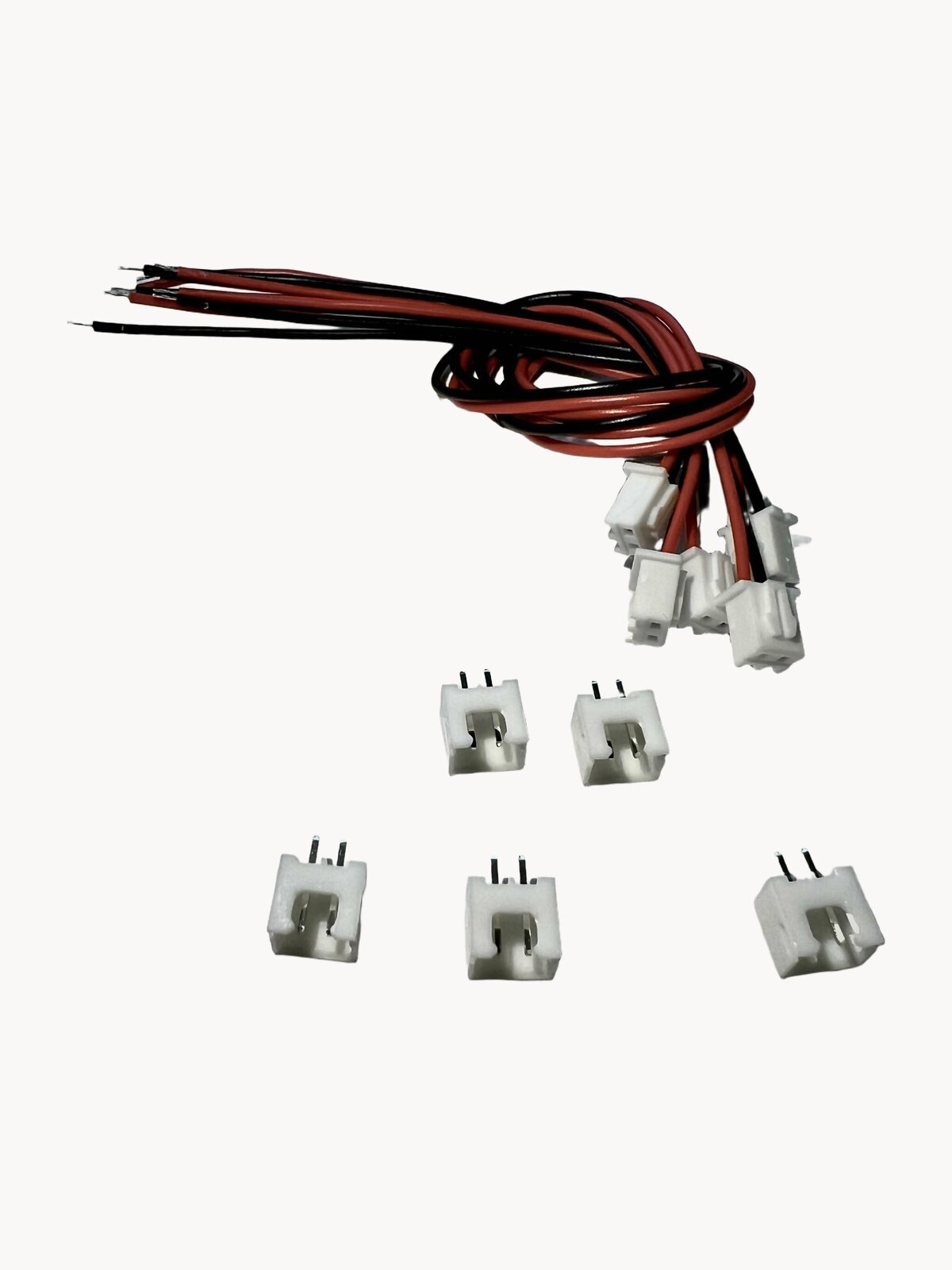 Набор кабелей с разъемом JST XH 2.54мм 2pin 20см. 5 штук