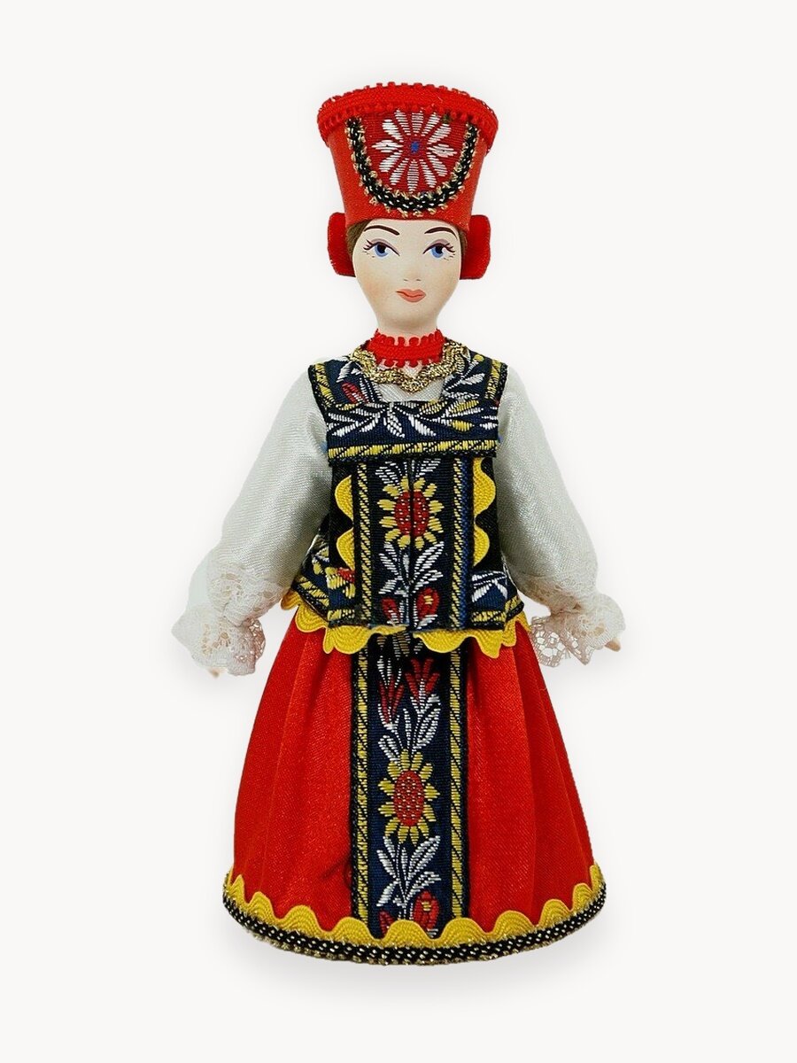 Кукла фарфоровая в русском костюме Катюша
