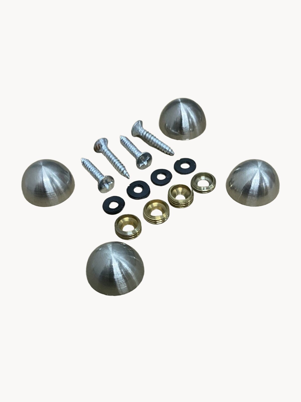 Декоративные крепления Сфера d20мм (4шт) Матовое Серебро, с шурупами