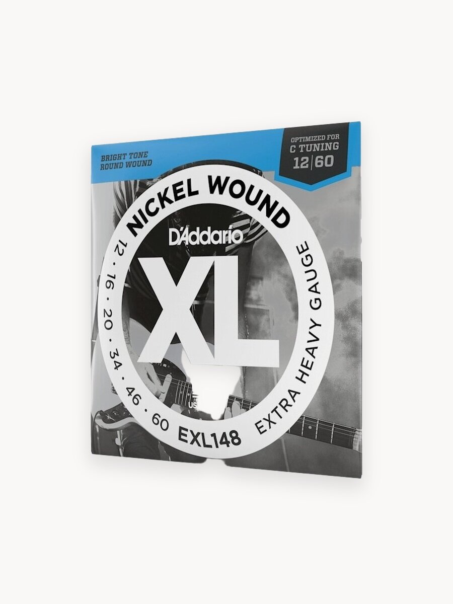 D'ADDARIO EXL148 NICKEL WOUND EXTRA-HEAVY 12-60 струны для электрогитары, никелерованная сталь, 12-60