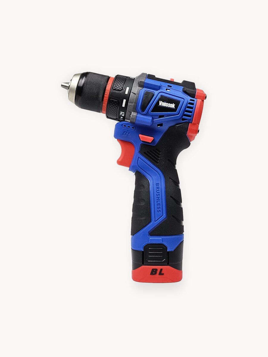 Шуруповерт Vniissok, бесщеточный, 16B, 2 аккумулятора, 2 скорости, в кейсе
