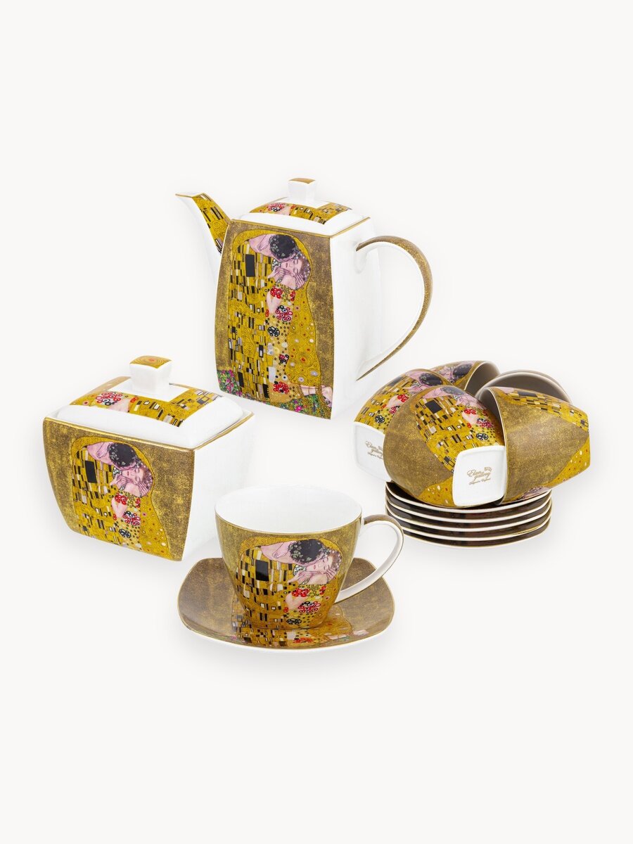 Чайный набор 14 предметов 250 мл Elan Gallery Поцелуй, фарфор